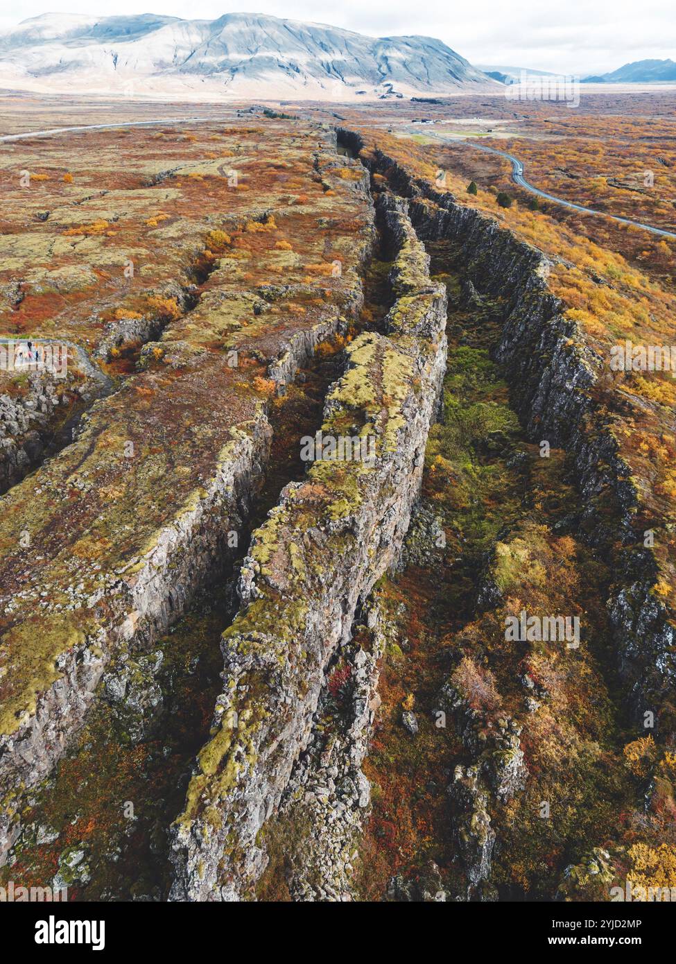 Aerial view of Thingvellir National Park, famous area in Iceland right ...