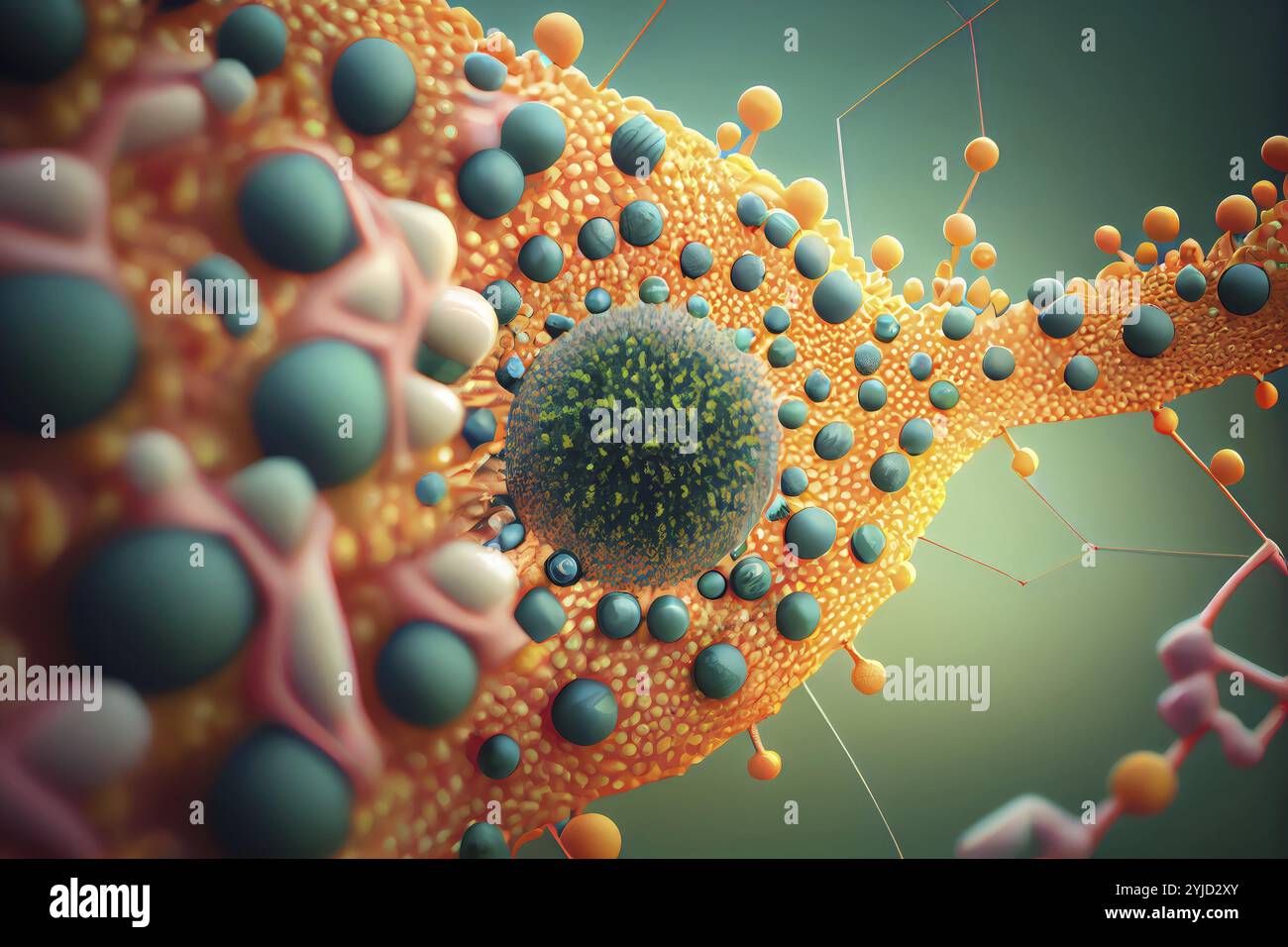 Human cell under magnification, illustration, 3d render. Illustration ...