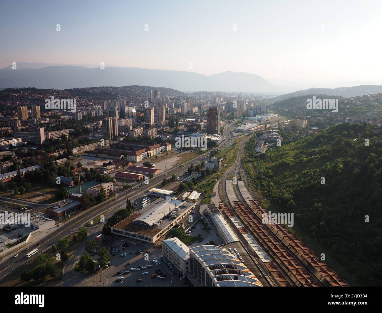 Sarajevo aerial view from Aziz Twist Tower. Bosnia and Herzegovina ...