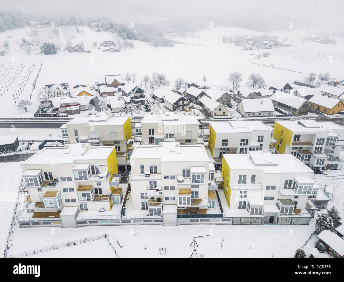 Newly build apartment complex, modern architecture, residential ...