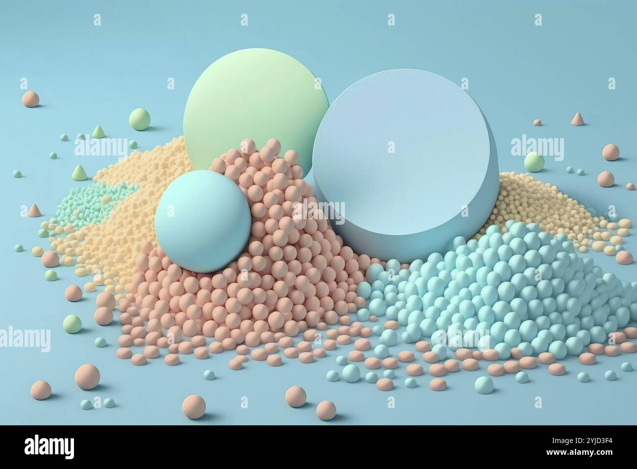 Multicolor pastel color balls in geometric shape for presentation ...