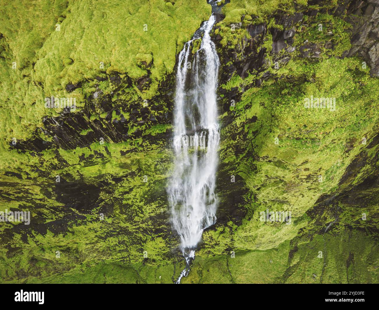 Aerial view icelandic waterfalls in hi-res stock photography and images ...