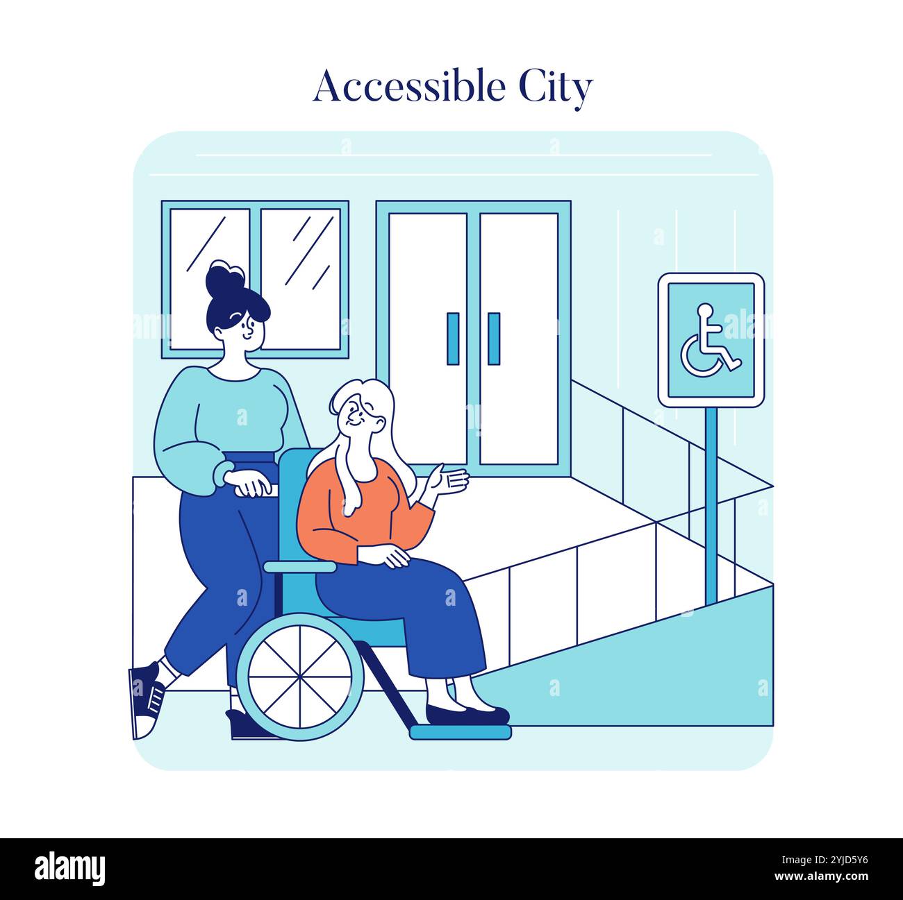 Disabled Travel concept. Illustration showcasing wheelchair ...