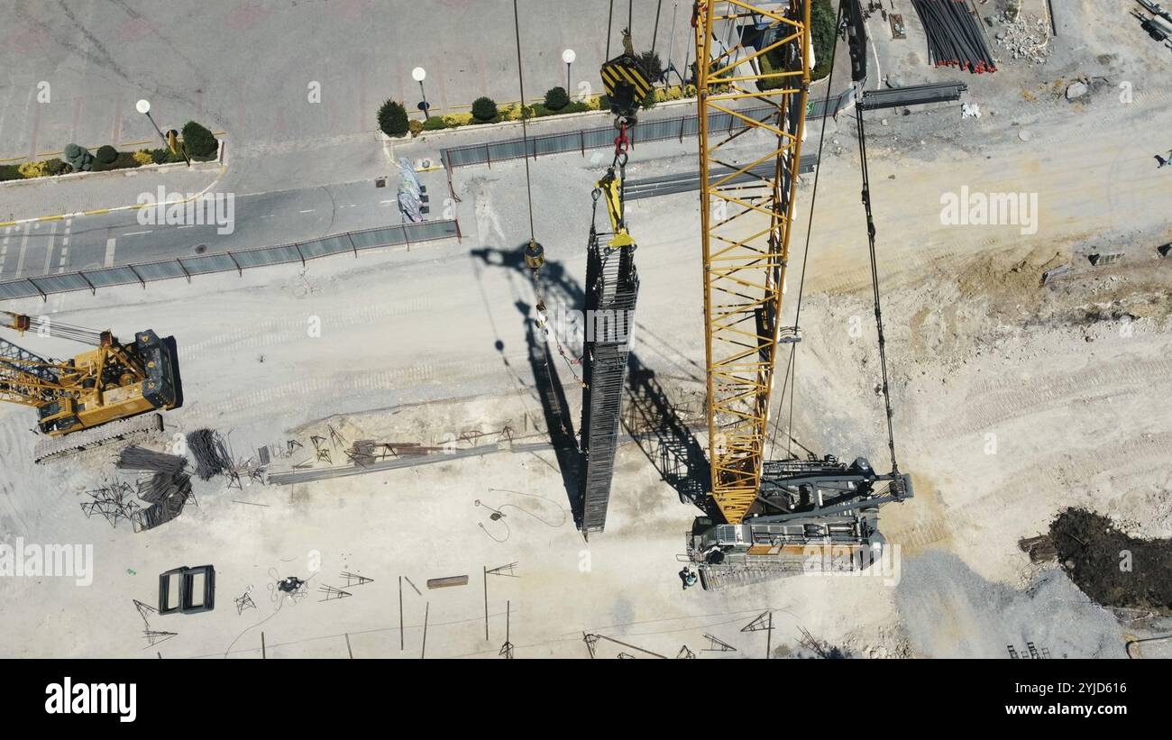 Aerial view lifting crane hi-res stock photography and images - Alamy