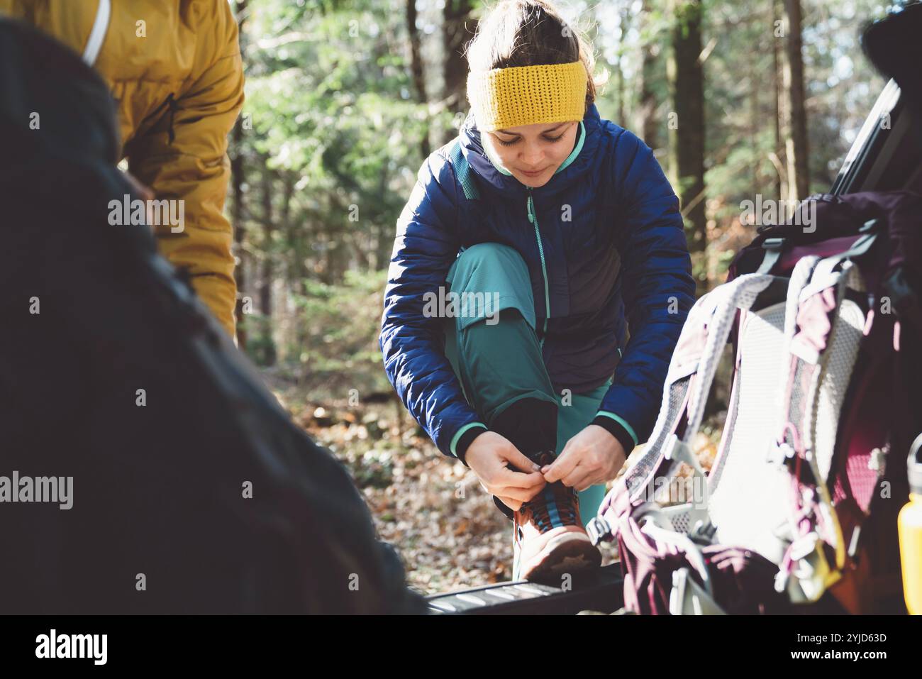 Hikers getting ready trunk hi-res stock photography and images - Alamy