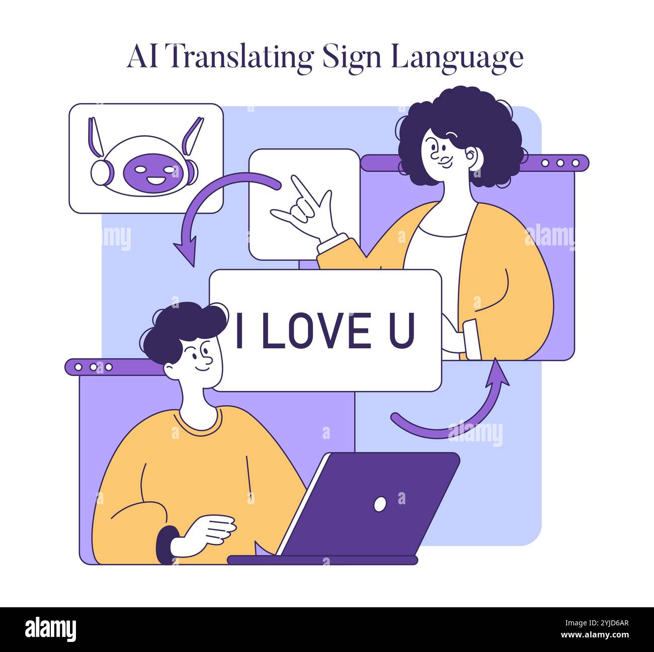 AI-Assisted Communication concept. An illustration showing AI ...