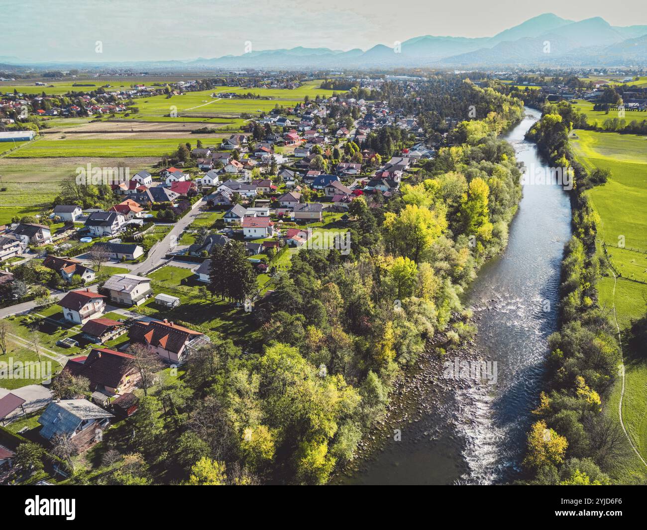 Aerial view green fields family hi-res stock photography and images - Alamy
