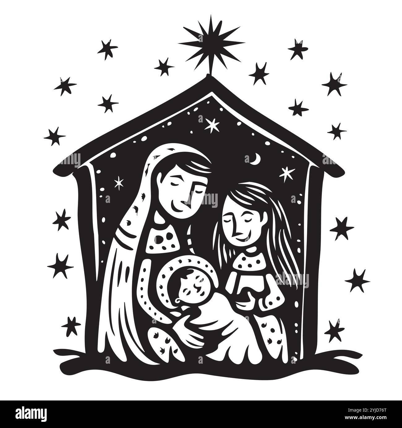 Christmas scene in bethlehem Black and White Stock Photos & Images - Alamy
