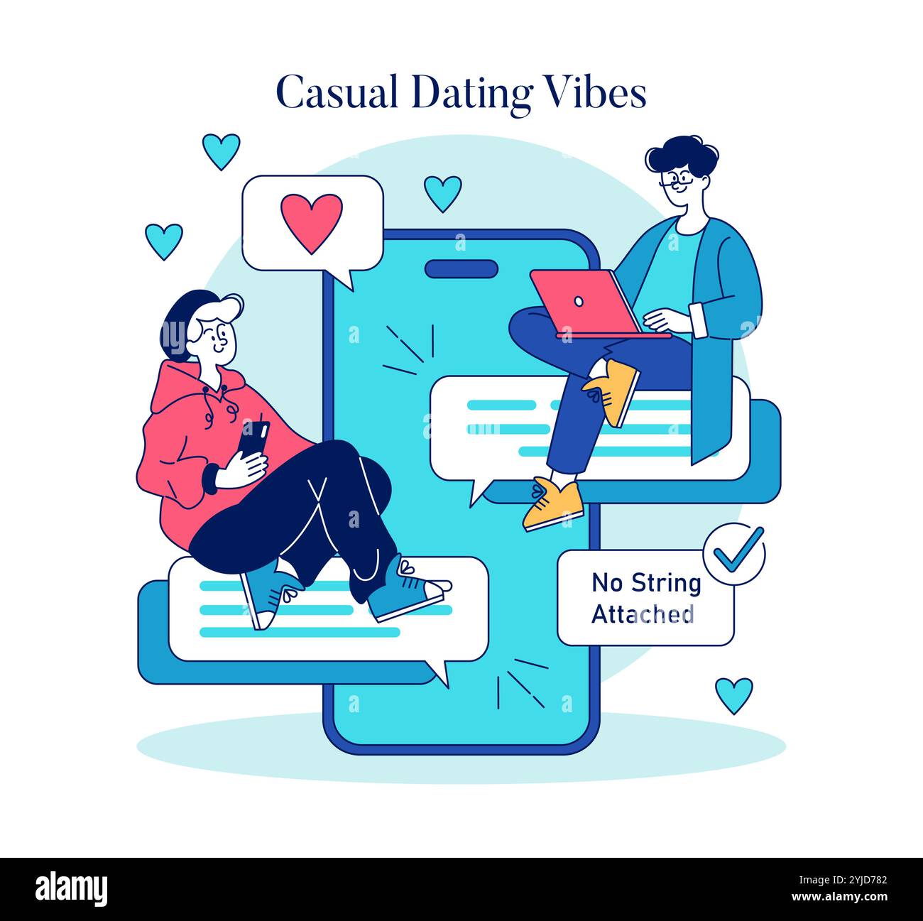 Relaxed conversation laptop Stock Vector Images - Alamy