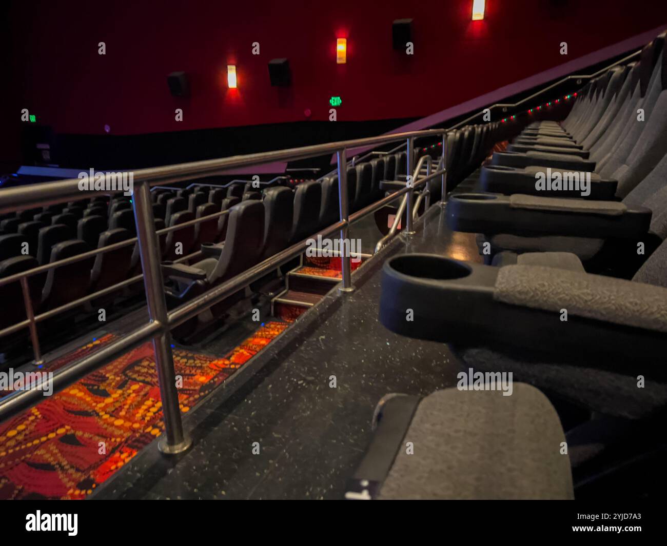 Empty Theater Seating Row in a Modern Cinema Stock Photo - Alamy