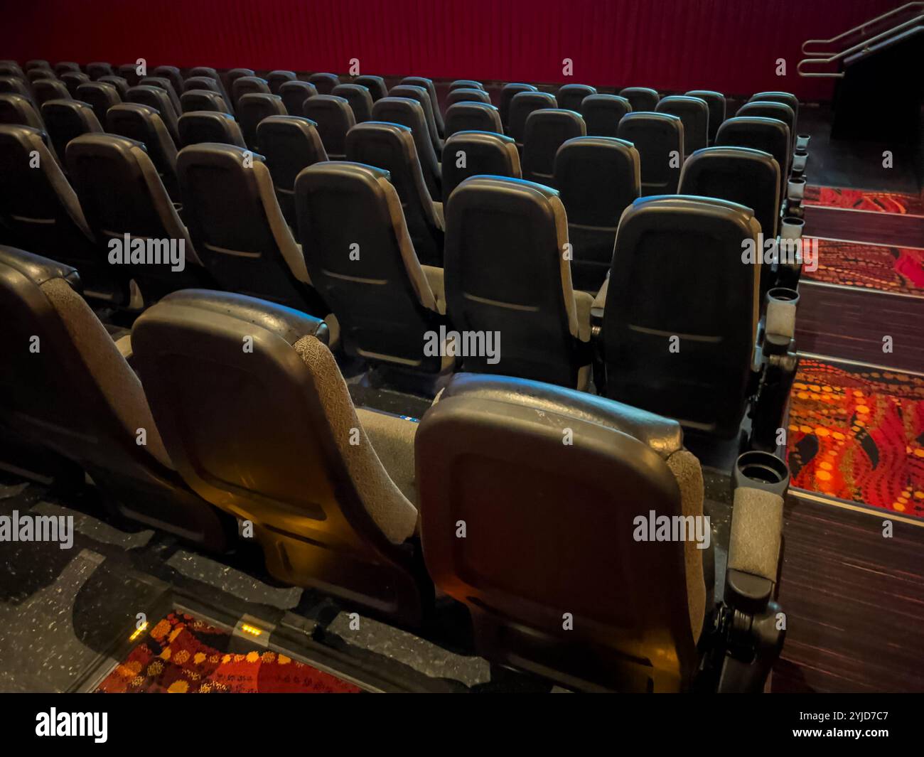 Empty Theater Seating Row in a Modern Cinema Stock Photo - Alamy