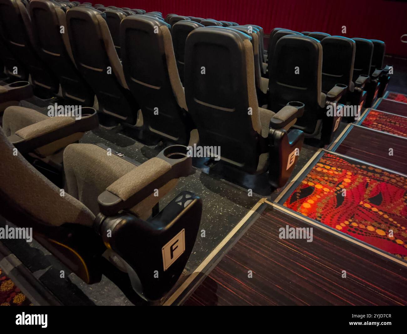 Empty Theater Seating Row in a Modern Cinema Stock Photo - Alamy