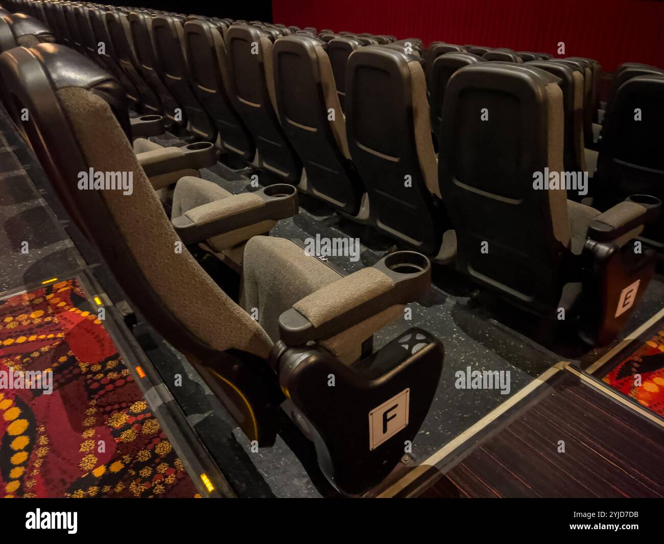 Empty Theater Seating Row in a Modern Cinema Stock Photo - Alamy