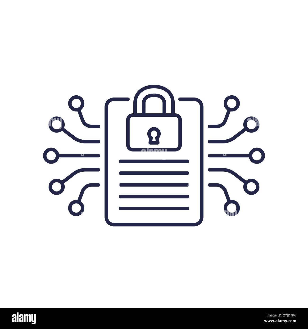 document protection icon, cyber security vector Stock Vector Image ...