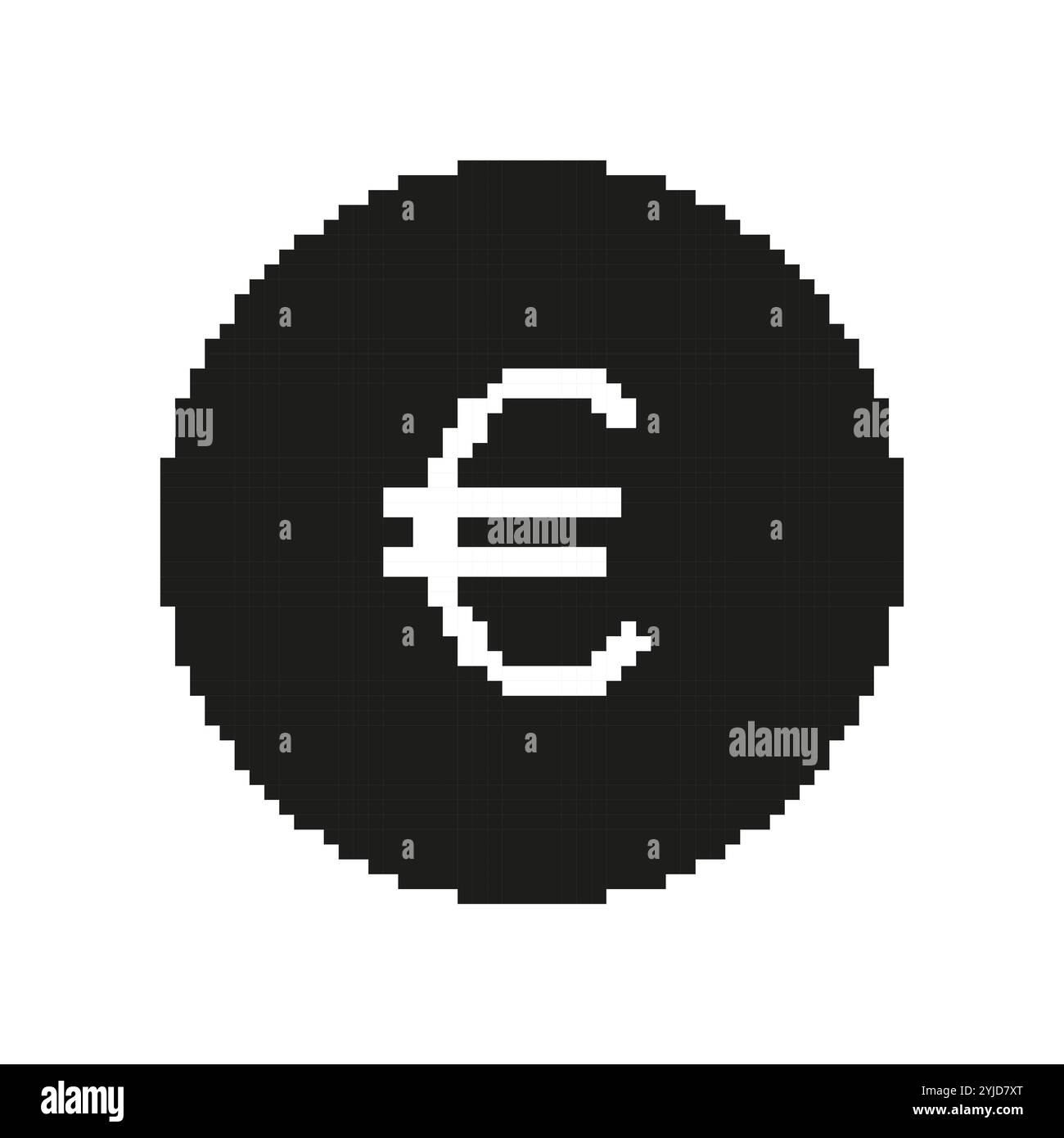 Euro Pixel Art Silhouette Icon. Currency, Finance, European Economy and ...
