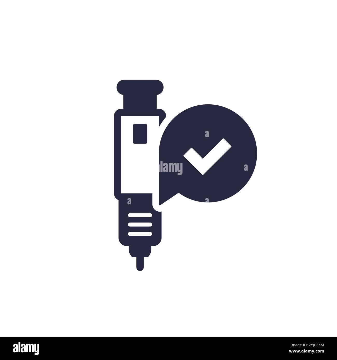 insulin injection icon with check mark Stock Vector Image & Art - Alamy