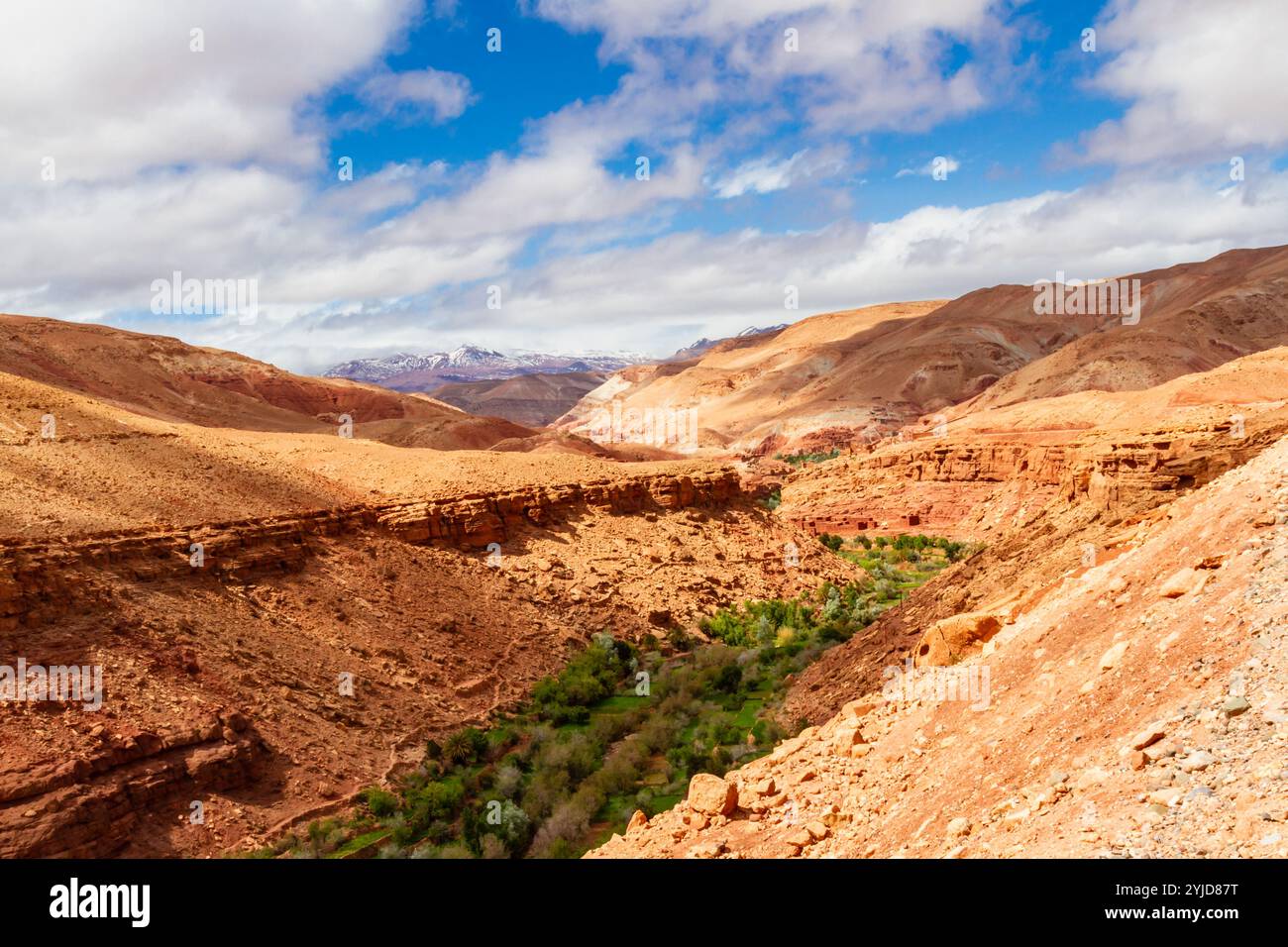 Spectacular landscape Asif Ounila river valley in the High Atlas ...