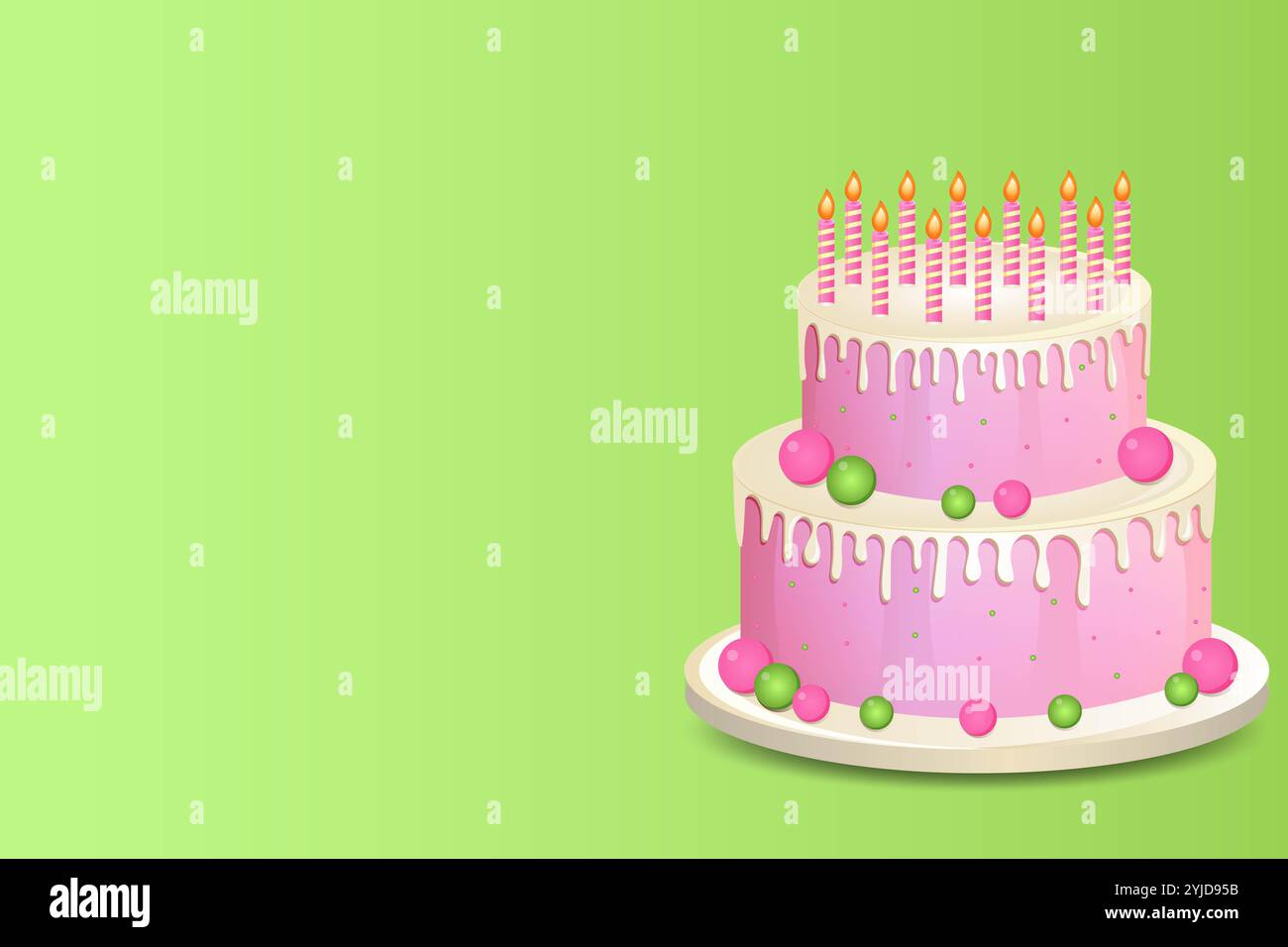 12th birthday cake side view on empty background Stock Photo - Alamy