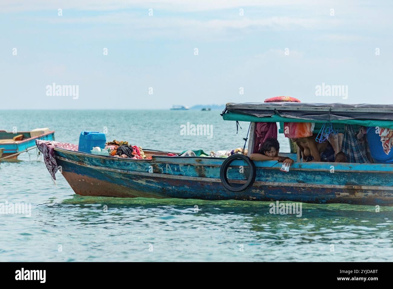 Sea gypsy boat at Mabul island, Sabah, Malaysia Stock Photo - Alamy
