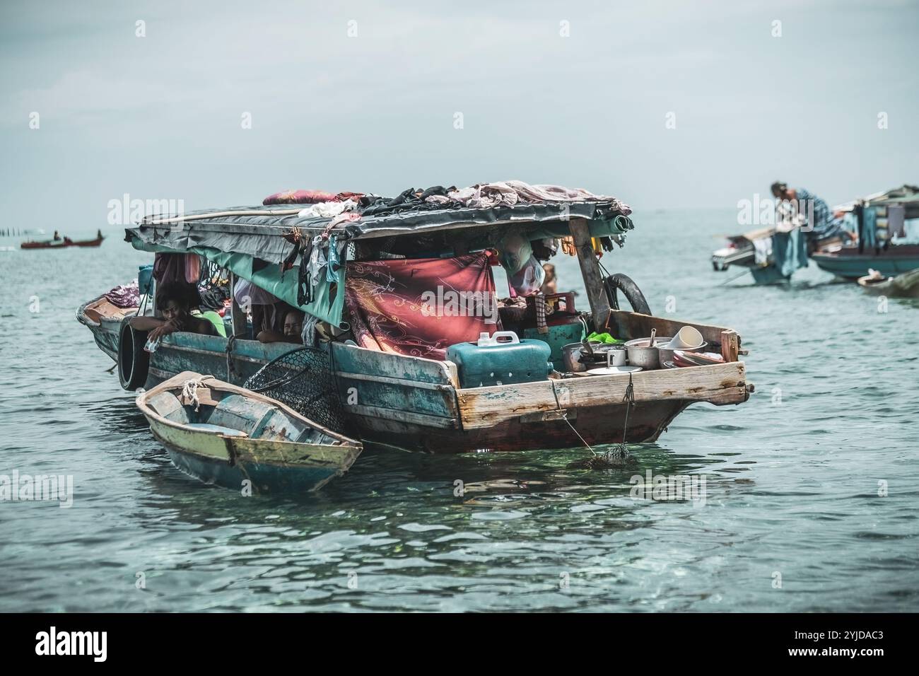 Sea gypsy boat at Mabul island, Sabah, Malaysia Stock Photo - Alamy