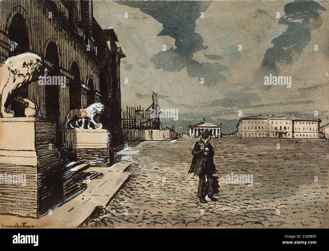 Illustration for the poem The Copper rider by A. Pushkin. Museum ...