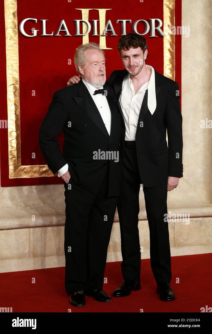 Sir Ridley Scott and Paul Mescal attends the "Gladiator II" The Royal ...