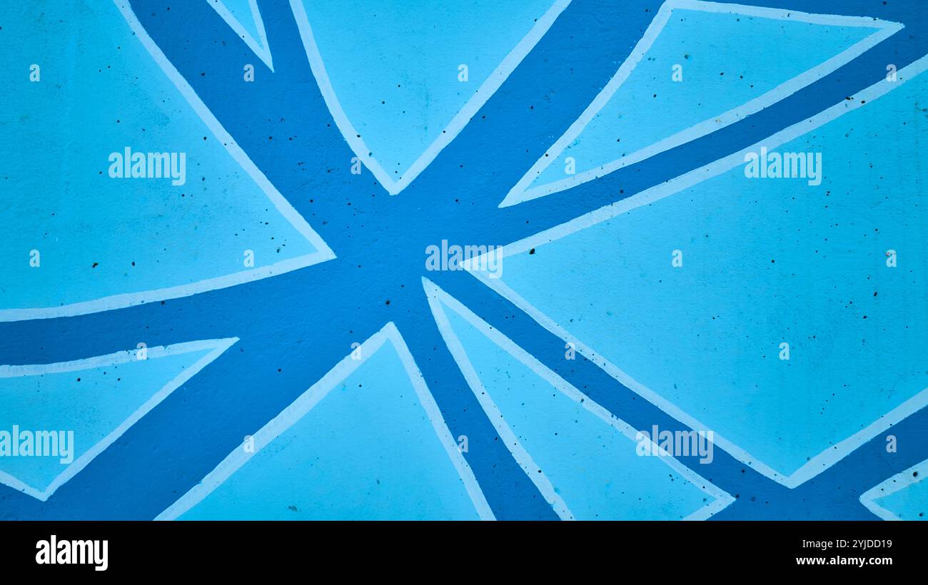 Abstract Blue Geometric Mural Fort Wayne Motion Perspective Stock Photo ...