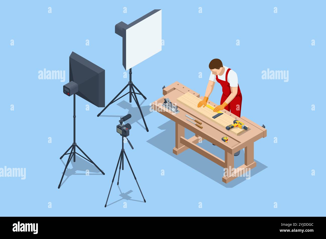 Video carpenter work Stock Vector Images - Alamy