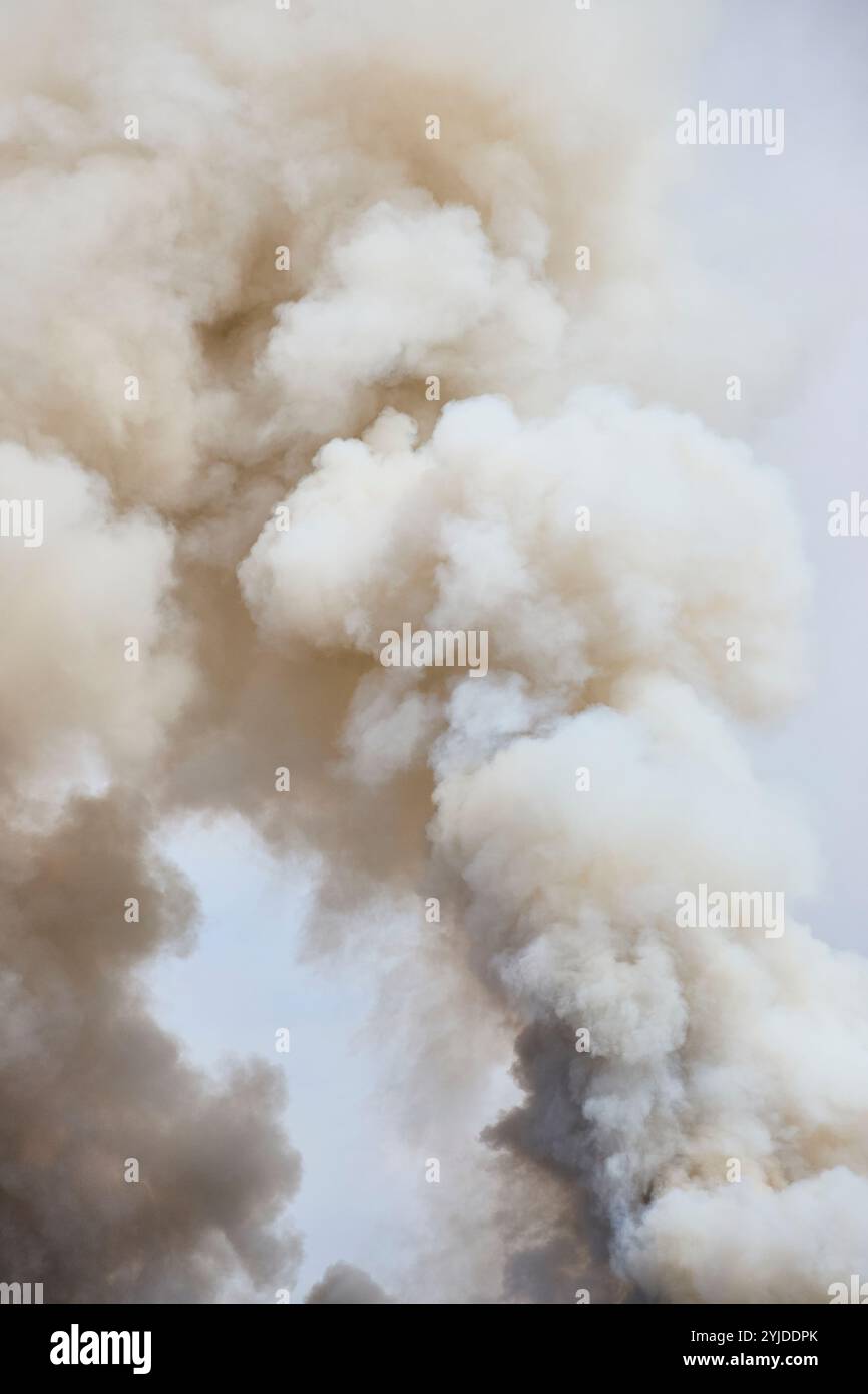 Industrial Smoke Plume Rising in Motion from Ground Up Stock Photo - Alamy