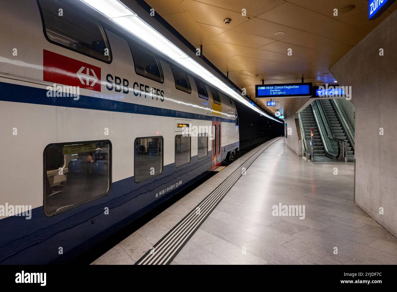 Double deck passenger train at Zurich Stock Photo - Alamy