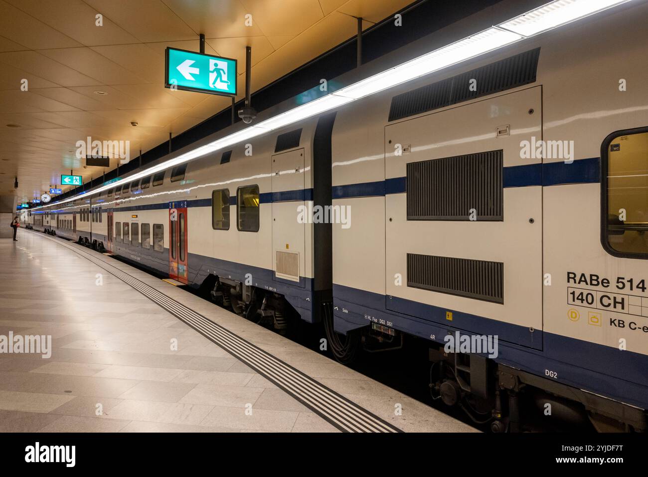 Double deck passenger train at Zurich Stock Photo - Alamy