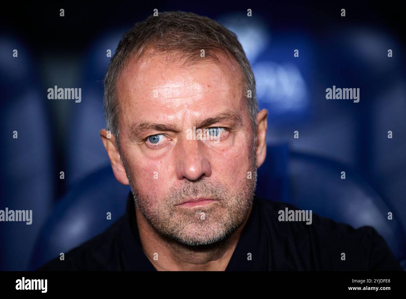 FC Barcelona head coach Hansi Flick looks on during the LaLiga EA ...