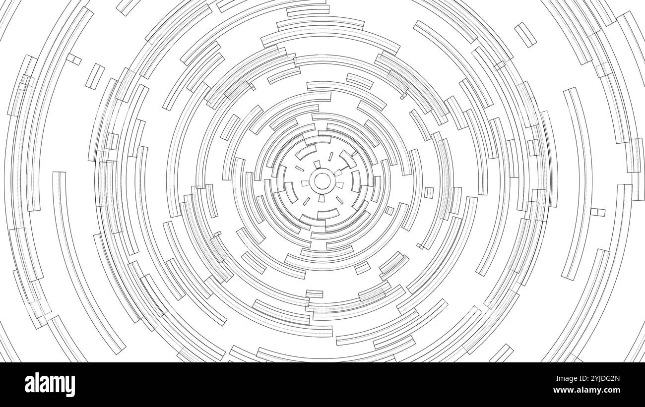 3D circular pattern. Style wireframe model. Vector Stock Vector Image ...