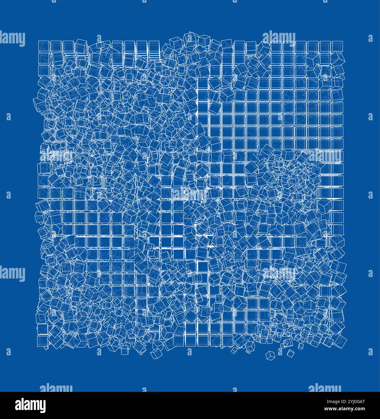 Wireframe Boxes. Sketch style. 3D Rendering Vector Stock Vector Image ...