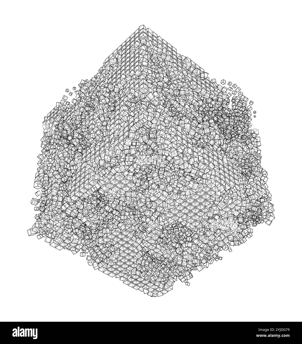 Wireframe Boxes. Sketch style. 3D Rendering Vector Stock Vector Image ...