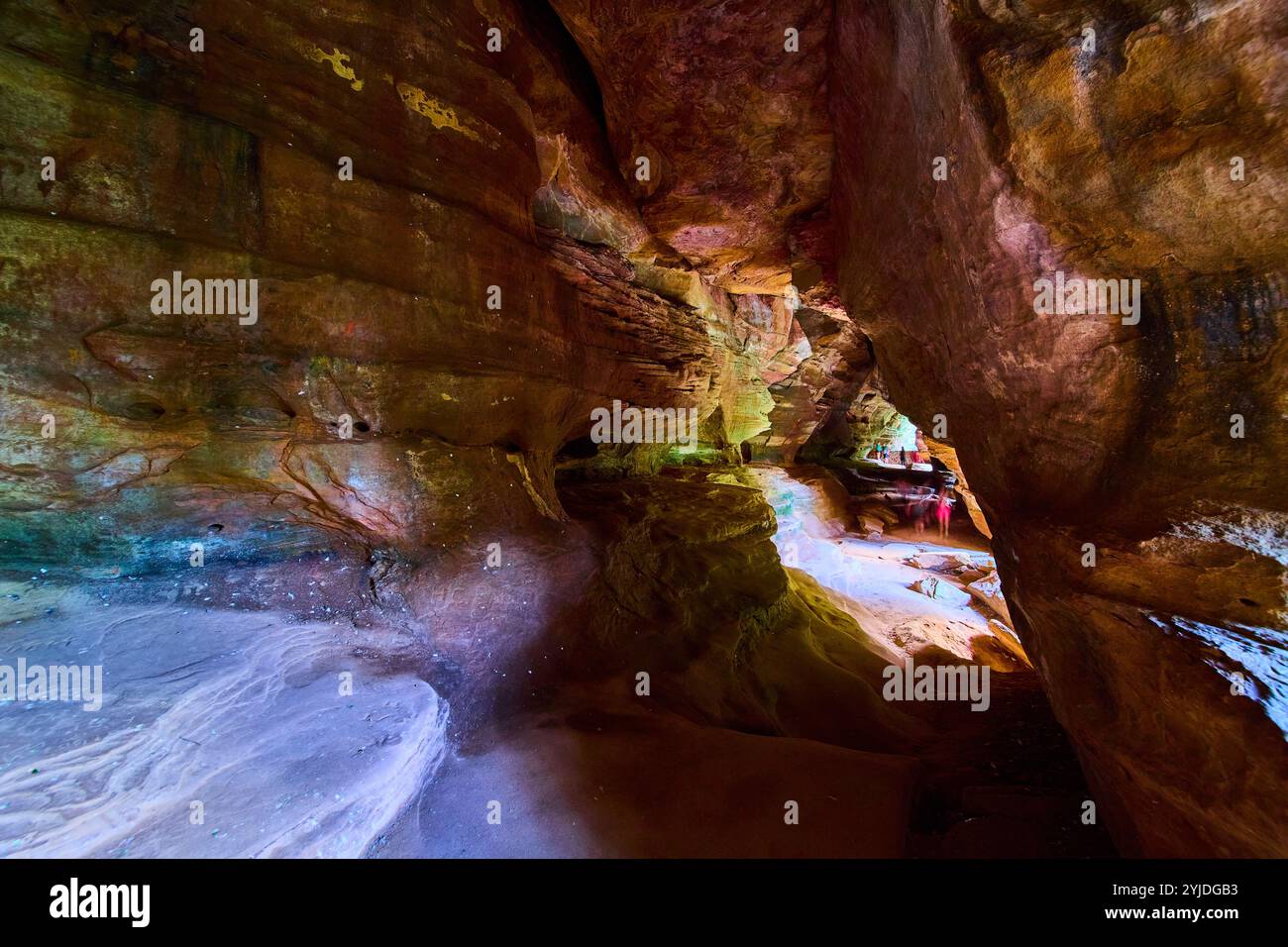 Sandstone Cave Interior with Sunlit Textures Eye-Level Perspective ...