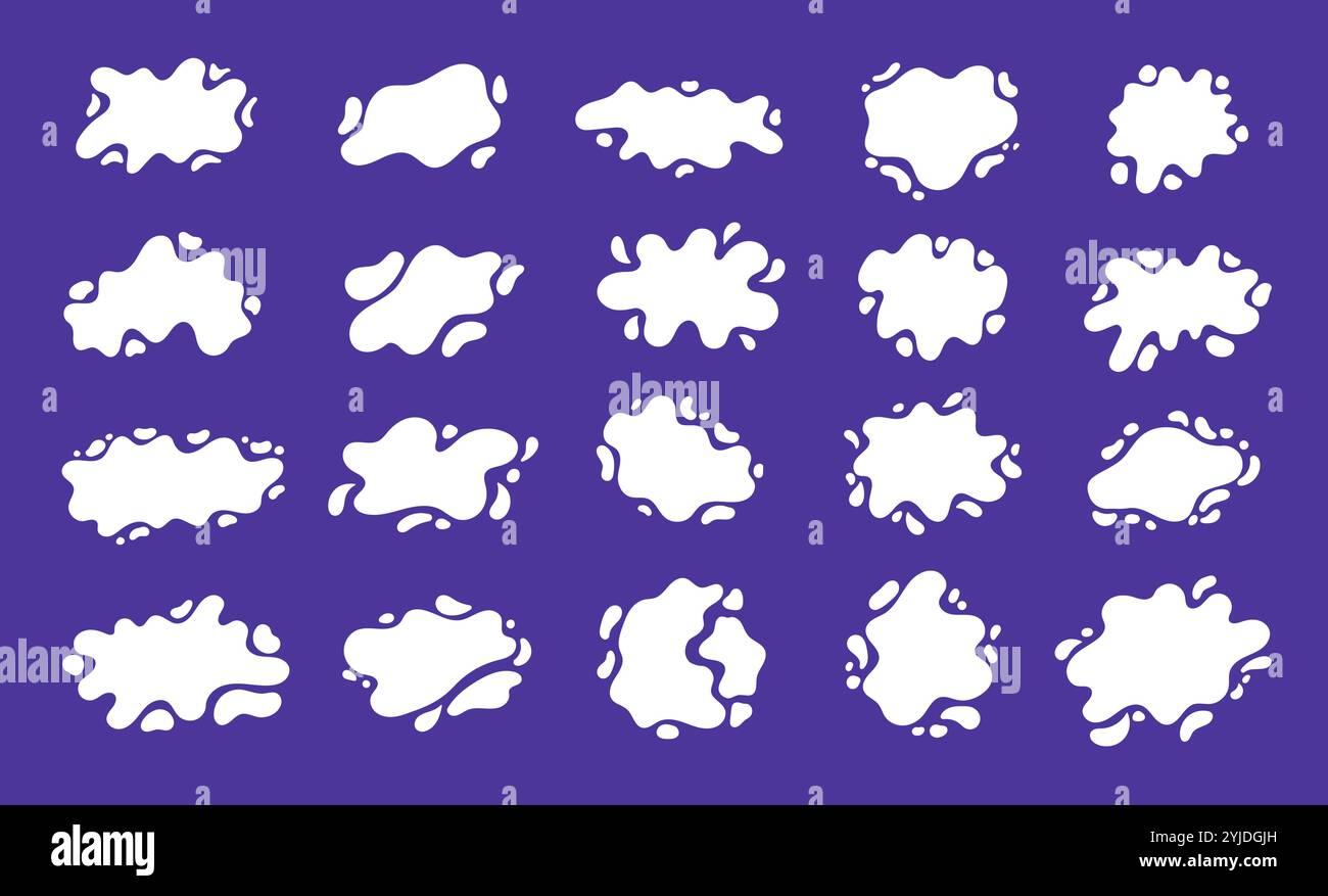 Yogurt and cream splash and blot shapes natural hi-res stock ...