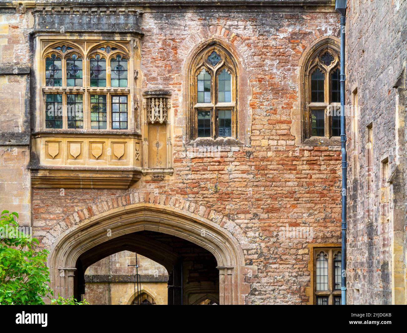 Detail of buildings in Vicars Close near to Wells Cathedral in Somerset ...