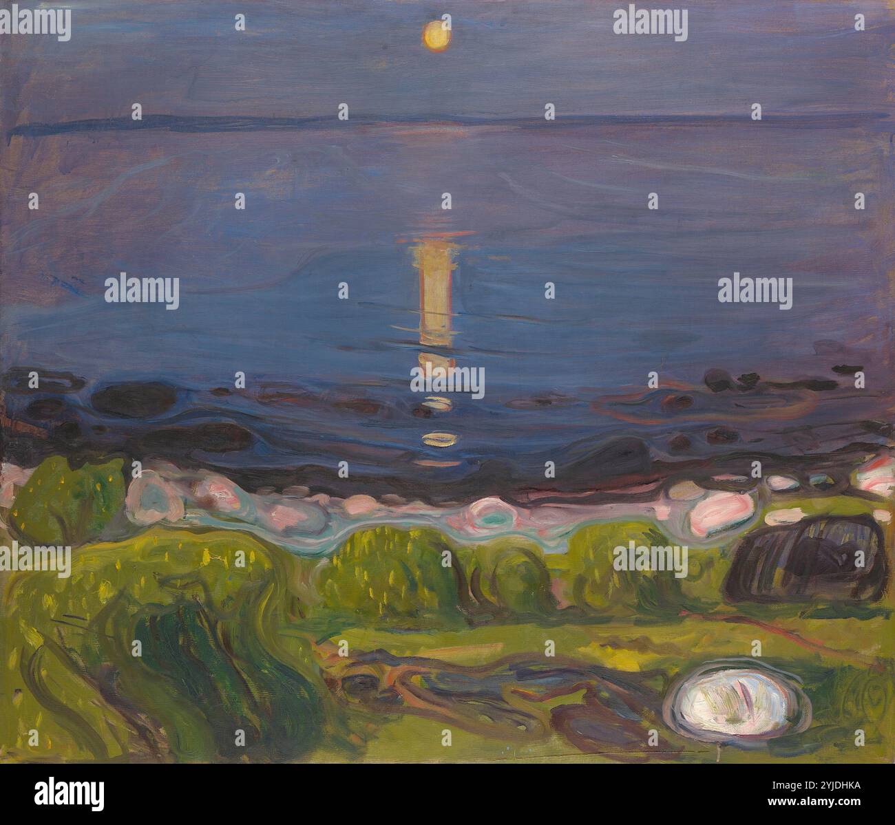 Summer night on the beach. Museum: PRIVATE COLLECTION. Author: EDVARD ...