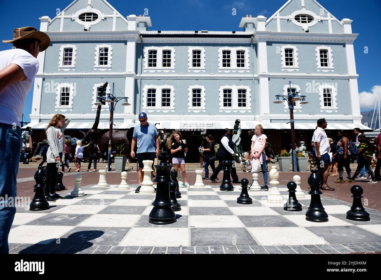 People playing chess at the Victoria and Albert Waterfront in cape town ...