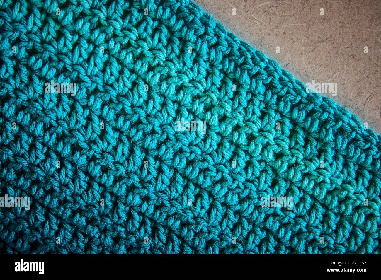 Teal Knitted Fabric Texture Close-Up Eye-Level View Stock Photo - Alamy