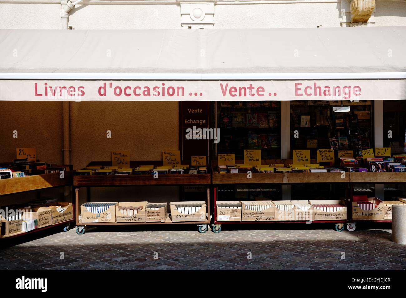 second hand book shop with books displayed outside in France Stock ...