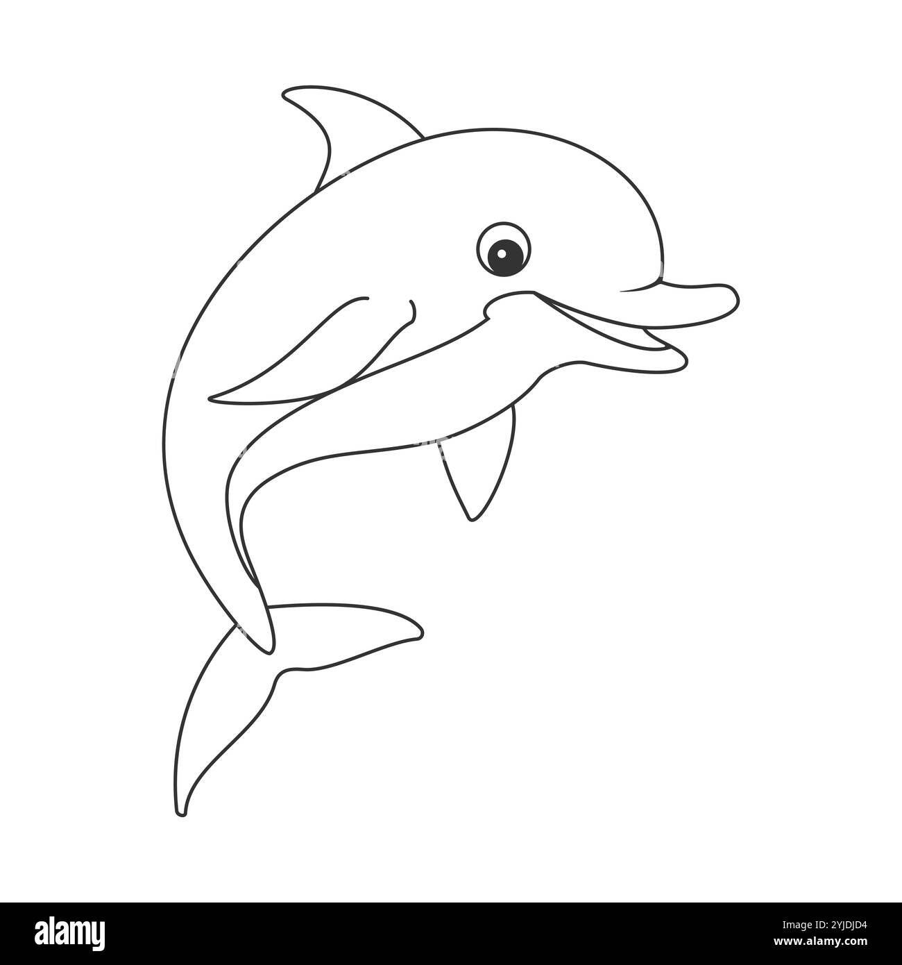 A black and white drawing of a dolphin jumping out of water Stock ...