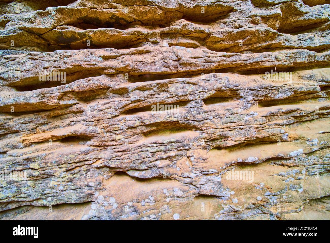 Sedimentary Rock Layers in Fall Hocking Hills Close-Up Stock Photo - Alamy