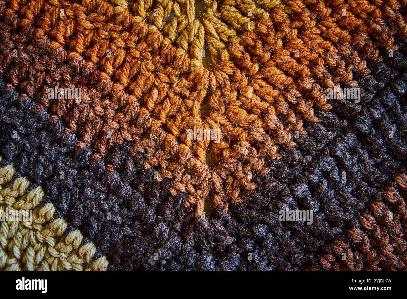 Intricate Crochet Yarn Texture Warm Gradient Top Down Perspective Stock ...