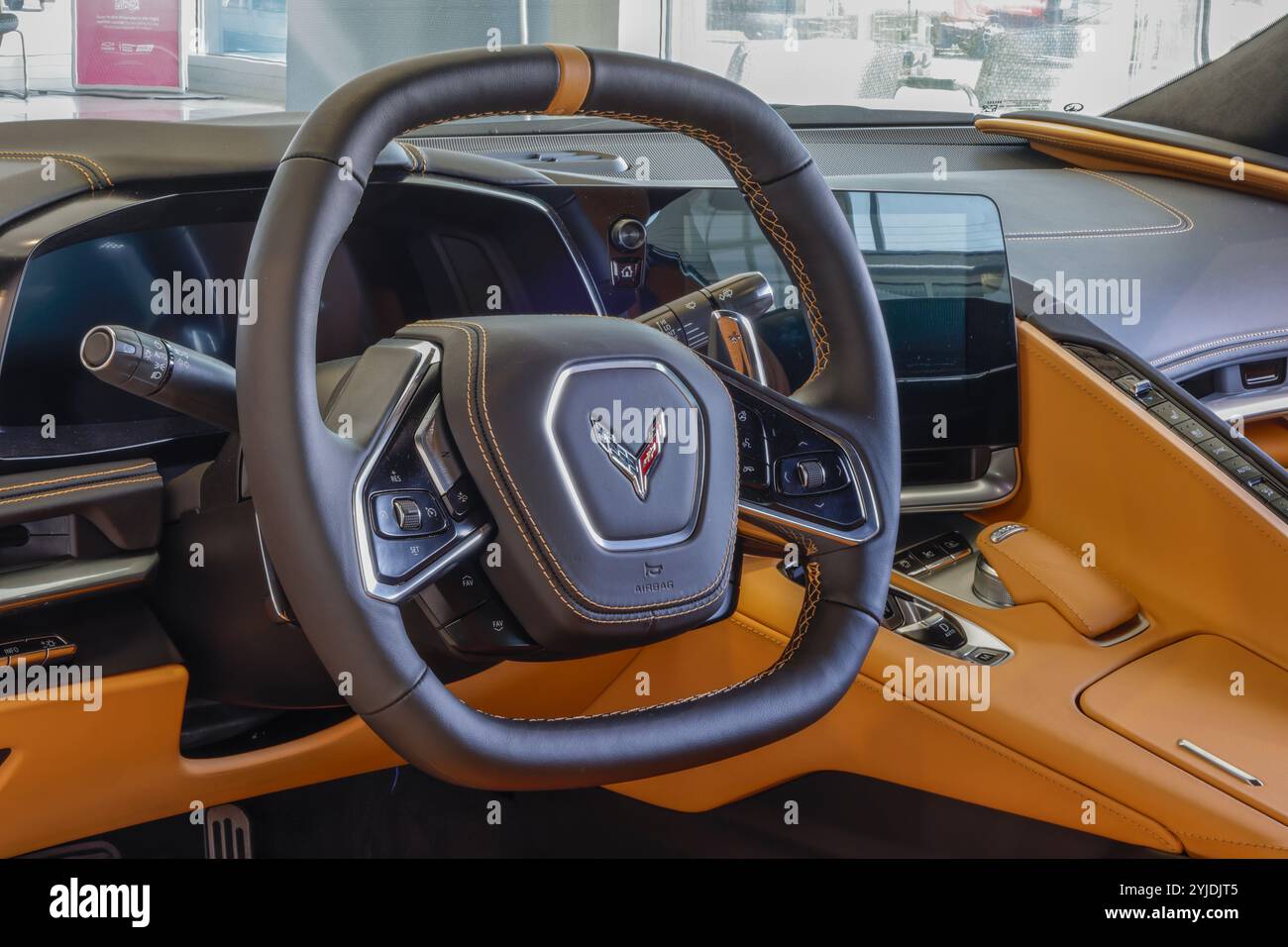 Indianapolis - October 30, 2024: Chevrolet Corvette interior. The ...