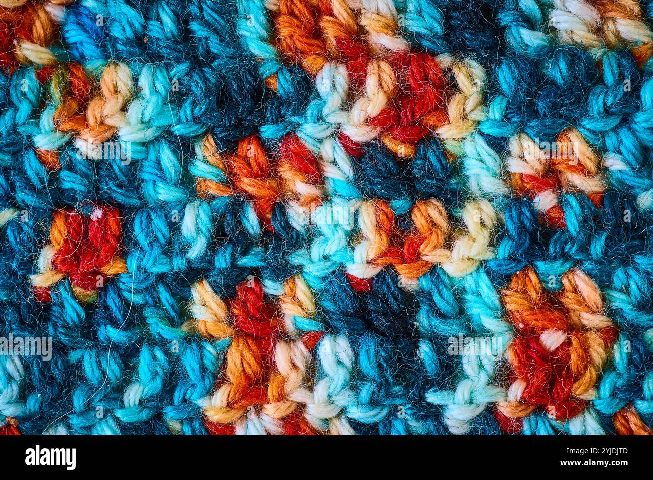 Colorful Knitted Wool Pattern Close-Up Top Down View Stock Photo - Alamy