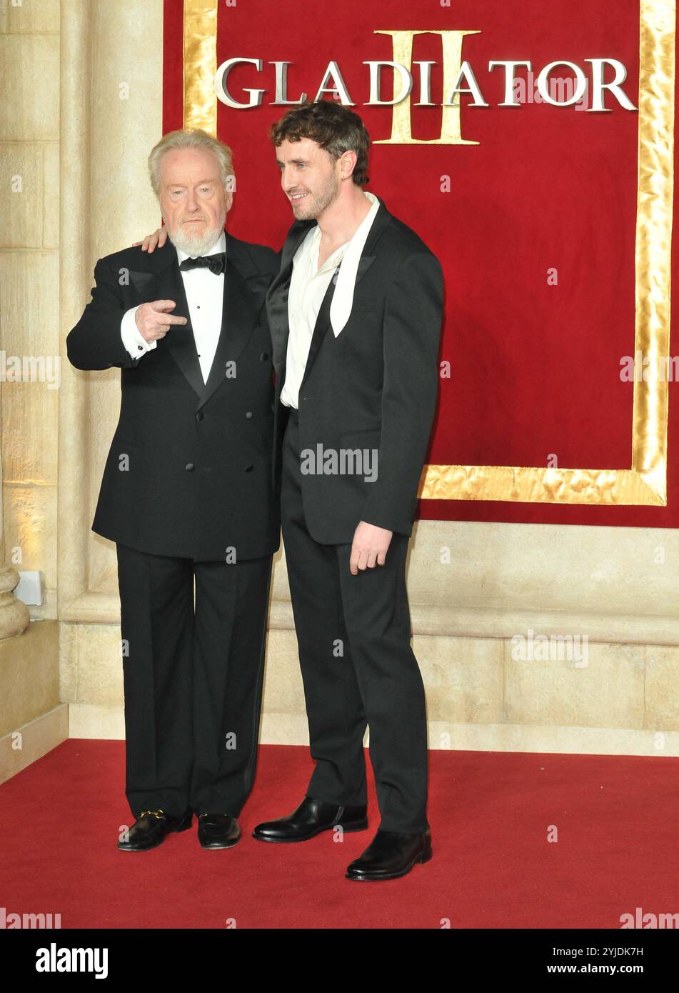 London, UK. 13th Nov, 2024. Sir Ridley Scott and Paul Mescal at the ...