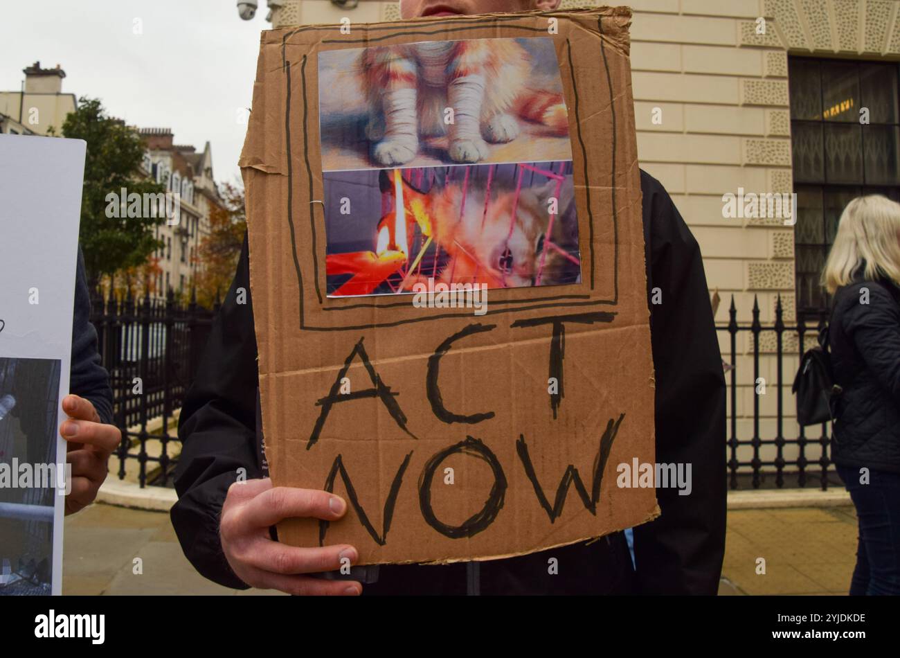 London, UK. 14th November 2024. Protesters gather outside the Chinese ...