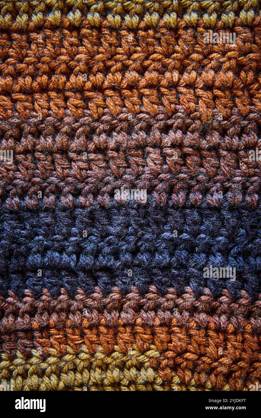 Intricate Crochet Yarn Texture with Earthy Hues Top Down View Stock ...